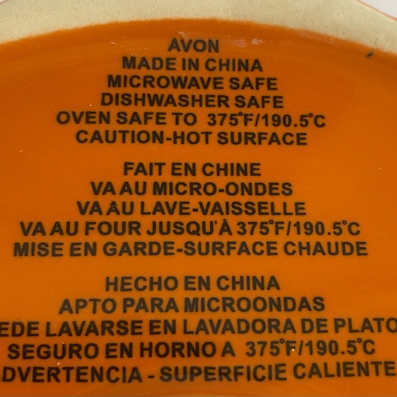 Avon | Kitchen | Avon Orange Pumpkin Pie Plate Bakeware Dish Covered ...